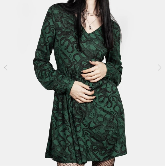 Disturbia | Dresses | Disturbia Ophidia Green Snake Dress Us 8 | Poshmark